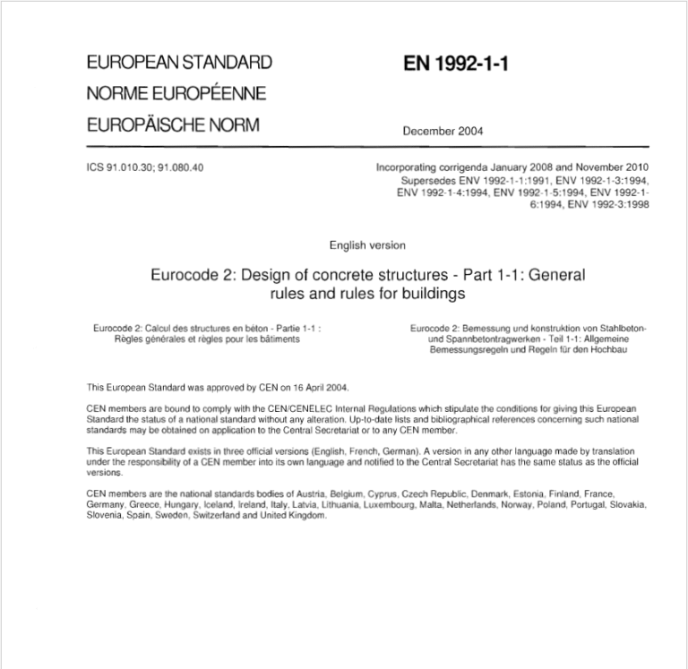 Eurocode 2 Part 1-1 Design of Concrete Structures