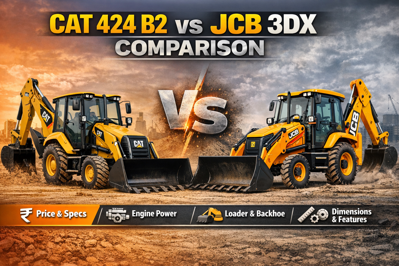 CAT 424 B2 vs JCB 3DX - Comparing Specs & Prices