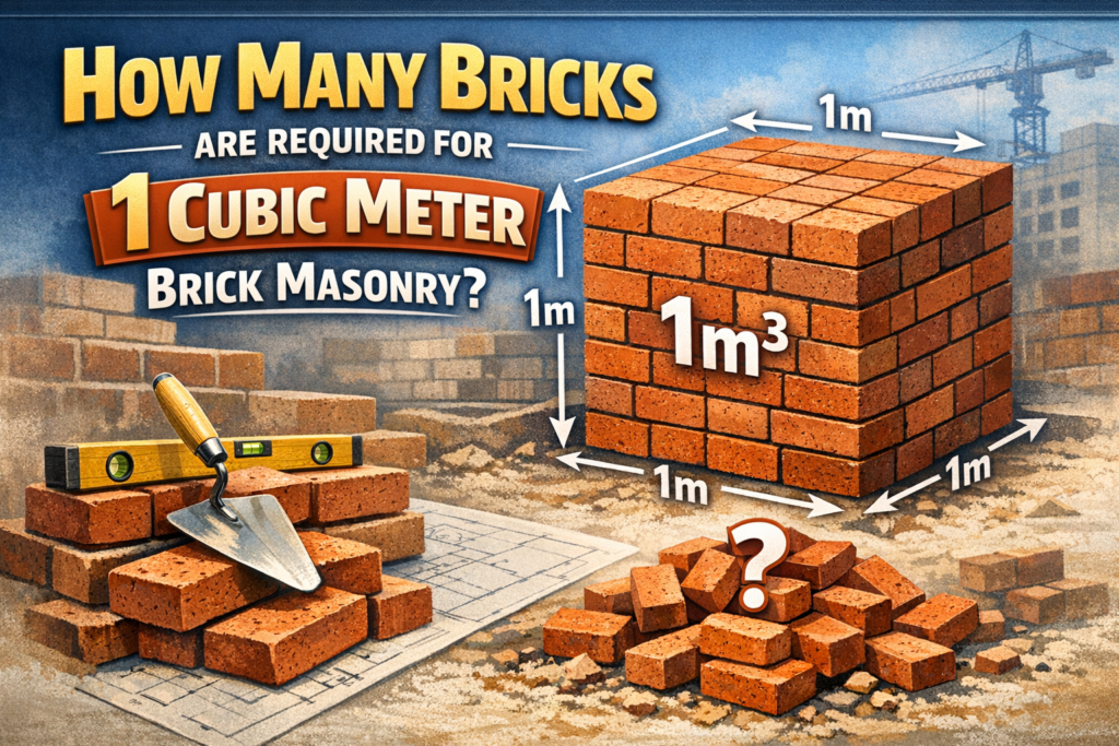 How many bricks are required for 1 cubic meter brick masonry?